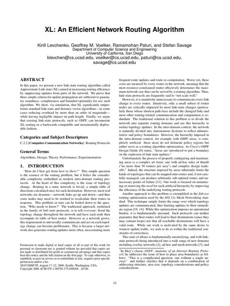 xl an efficient network routing algorithm pdf routing internet protocols