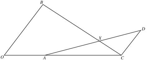 solved the diagram shows points o a b c d and x the position vectors of a
