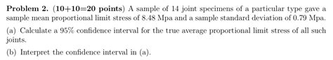 solved problem 2 10 10 20 points a sample of 14 joint