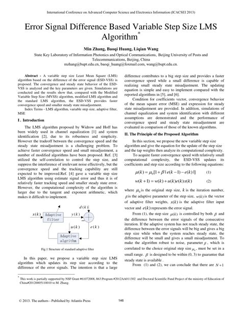pdf error signal difference based variable step size lms algorithm