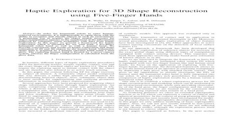 haptic exploration for 3d shape reconstruction …haptic exploration for 3d shape reconstruction