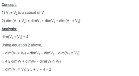 if v1 and v2 are 3 dimensional subspaces of a 4 dimensional vector space v then find the