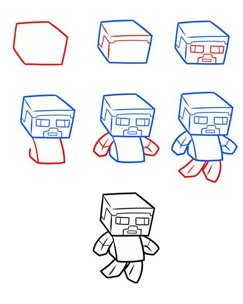 How To Draw Chibi Minecraft Steve Minecraft Drawings Easy Drawings Minecraft Art
