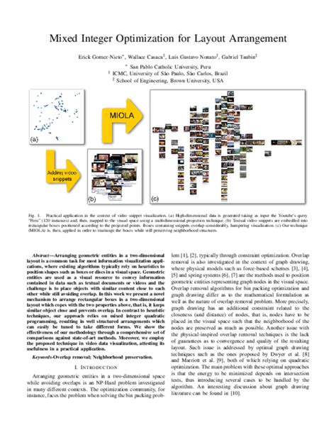 pdf mixed integer optimization for layout arrangement wallace casaca
