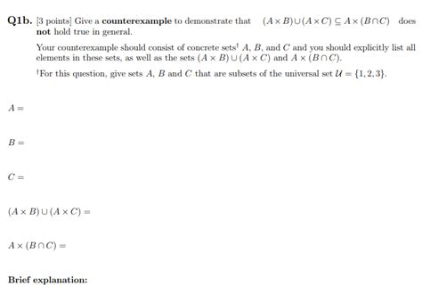 solved q1b [3 points] give a counterexample to demonstrate