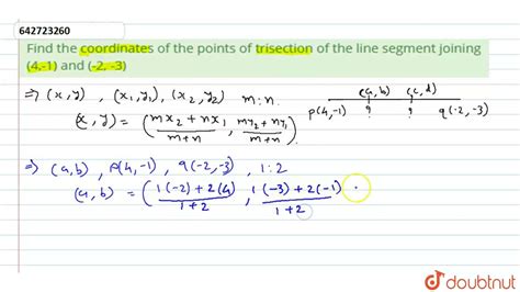 find the coordinates of the points of trisection of the line segment class 10 math doubtnut