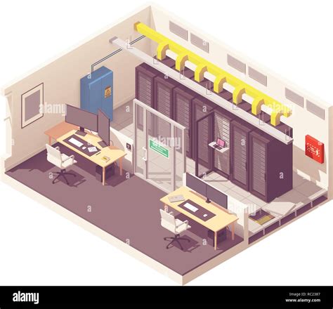 Vector Isometric Data Center Interior Stock Vector Image Art Alamy