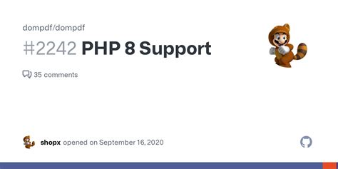 php 8 support · issue 2242 · dompdf dompdf · github