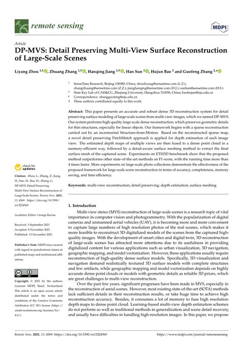 pdf dp mvs detail preserving multi view surface reconstruction of large scale scenes