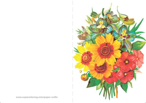 Biglietto Con Fiori Creare Con La Carta Da Stampare