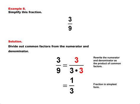 math example fraction properties simplifying fractions example 8 media4math