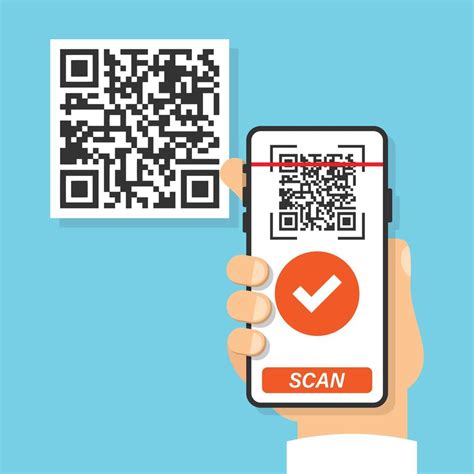 QR Code Scan Icon In Flat Style Mobile Phone Scanning Vector