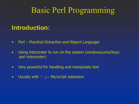 basic perl programming