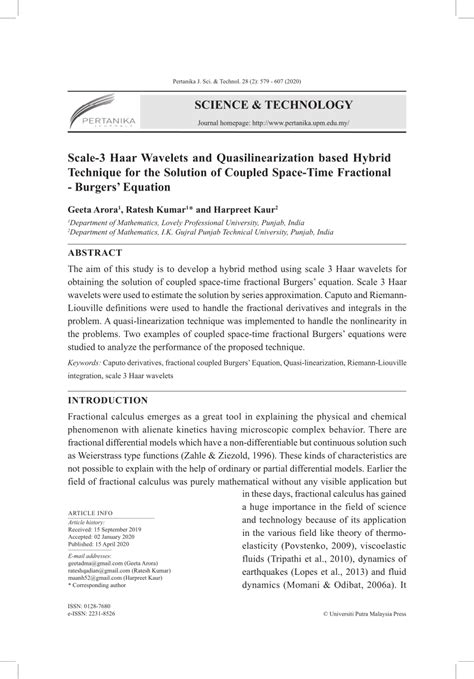 pdf scale 3 haar wavelets and quasilinearization based hybrid technique for the solution of