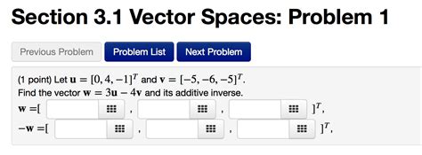 solved section 3 1 vector spaces problem 1 previous problem
