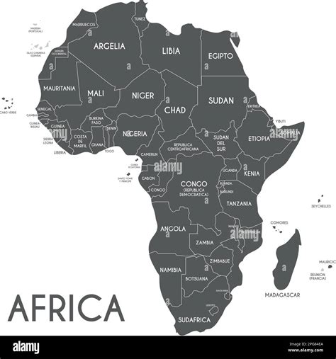 Political Africa Map Vector Illustration Isolated On White Background