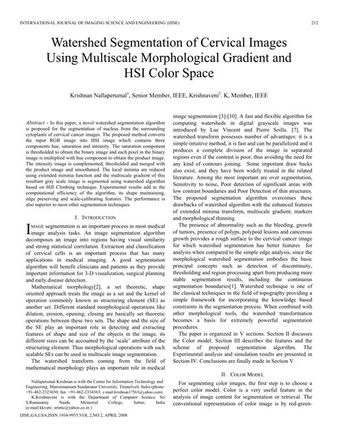 pdf watershed segmentation of cervical images using multiscale morphological gradient and hsi