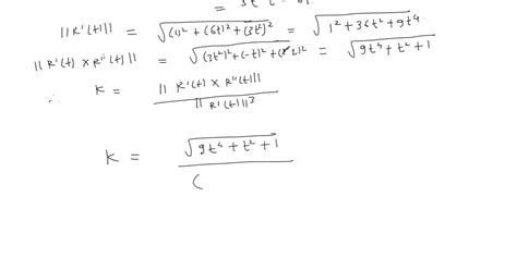 solved given the curve r t ti 3t 2j t 3k find r t find r” t find the curvature k