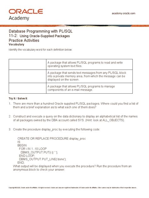 plsql 11 2 practice pdf pl sql data management software