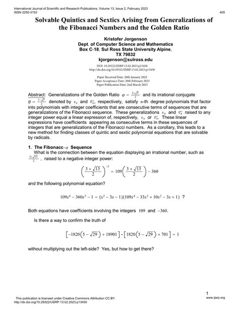 pdf solvable quintics and sextics arising from generalizations of the fibonacci numbers and
