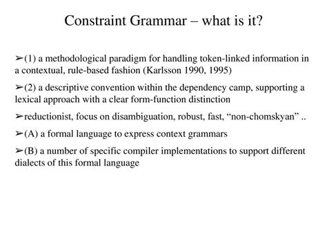 on how to write rules in constraint grammar cg 3 ppt download