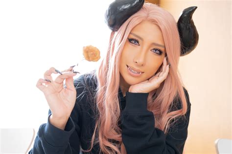 Japanese Women Women Asian Nonsummerjack Women Indoors Cosplay Pink Hair Tanned Japanese