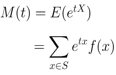 moment generating functions of random variables