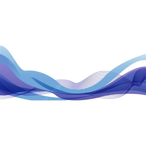 Curve Blue Wave Abstract Art Transparent Graphic Blue Wave Abstract