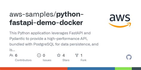 GitHub Aws Samples Python Fastapi Demo Docker This Python