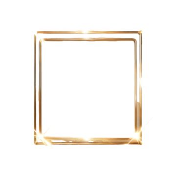 Golden Frame With Light Effects Transparent Glamour Star PNG
