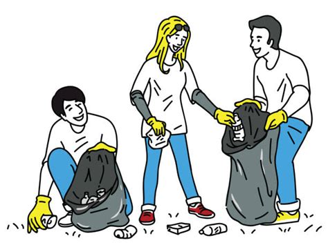 20 Drawing Of A People Picking Up Trash Stock Illustrations Royalty Free Vector Graphics