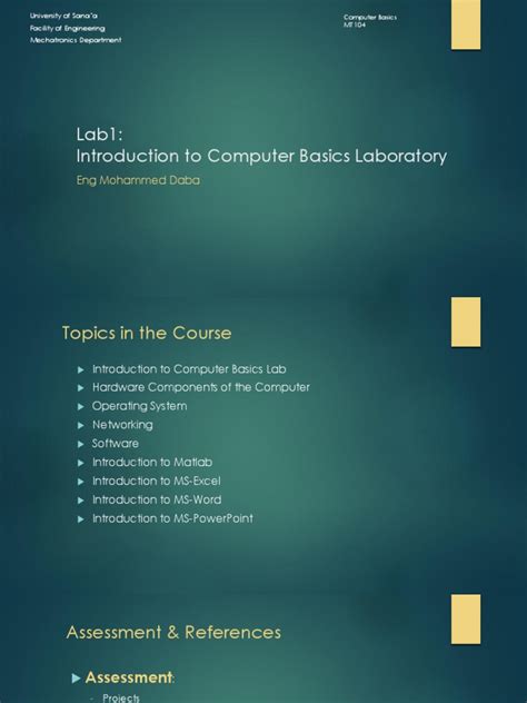 lab1 introduction to computer basics laboratory pdf central processing unit electronics