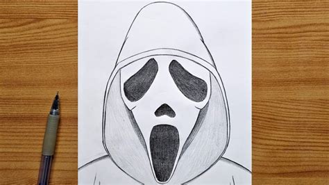 How To Draw Ghost Face Mask Ghostface Step By Step Easy Drawing