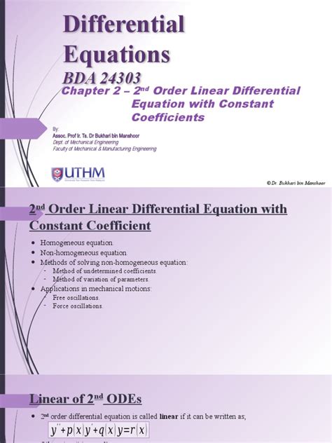chapter 2 2nd order linear differential equation with constant coefficients part 1 pdf