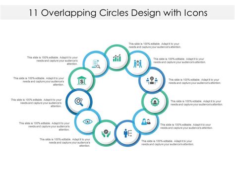 11 Overlapping Circles Design With Icons Presentation PowerPoint