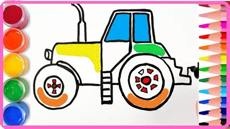 How to draw a tractor for kids Как нарисовать трактор Traktor rasm