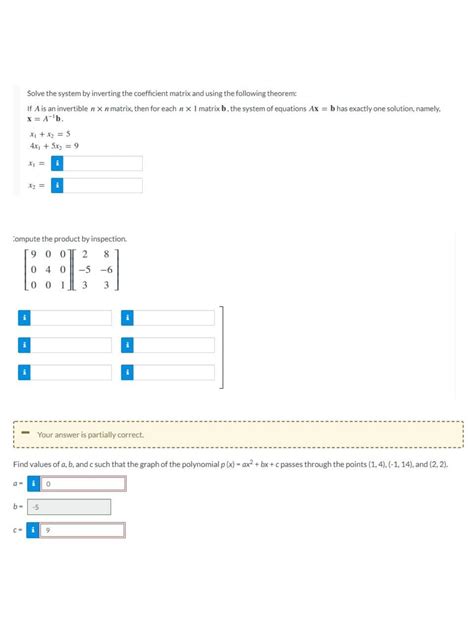 solved solve the system by inverting the coefficient matrix