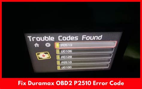 How To Fix P2510 Code Duramax