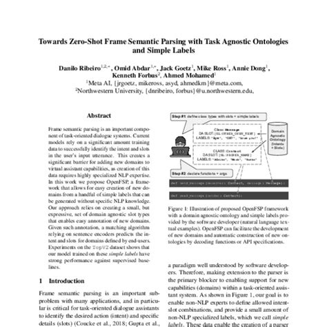 towards zero shot frame semantic parsing with task agnostic ontologies and simple labels acl