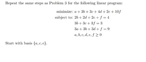 solved consider the following linear program minimize