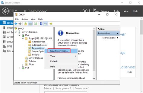 configure ip reservation on dynamic host configuration protocol
