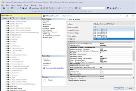 upgrade finished remember to check the database compatibility level in sql server