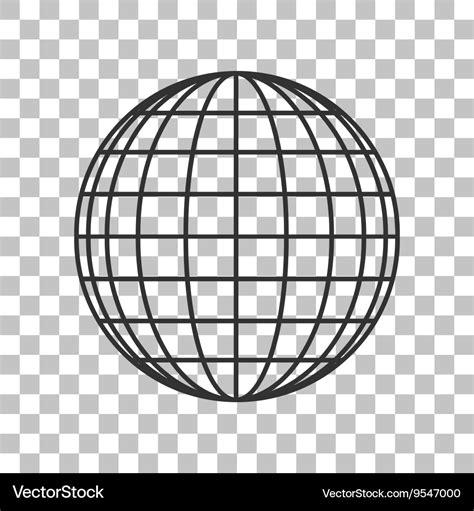 Earth Globe Sign Dark Gray Icon On Transparent Vector Image