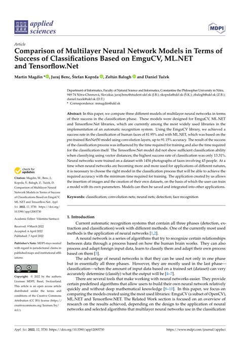 pdf comparison of multilayer neural network models in terms of success of classifications