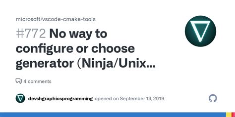 No Way To Configure Or Choose Generator Ninja Unix Make Or Configure
