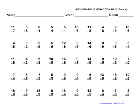Math Fluency Sheets Pdf