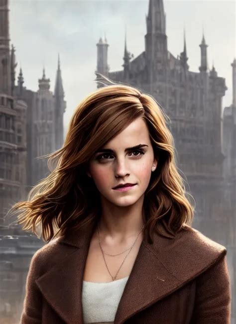 Portrait Of Emma Watson With Brown Hair And With Openart