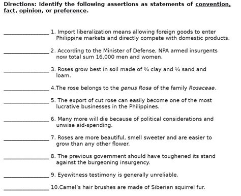 [solved] directions identify the following assertions as statements of course hero