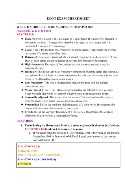 ECON EXAM Cheat Sheet Questions And Answers For All The Quizzes
