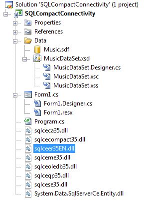C Window Embedded CE Connectivity With SQL Compact In Visual Studio